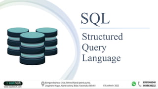 SQL.pptx for the begineers and good know | PPTX