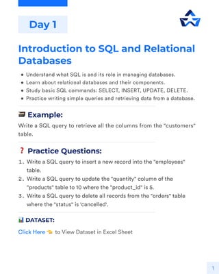 SQl top to bottom full explanation zero to hero | PDF