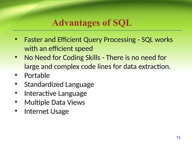 structure query language with DATABASE MANAGEMENT | PPT