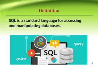 structure query language with DATABASE MANAGEMENT | PPT