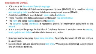 SQL.pptx structure query language in database management system | PPT