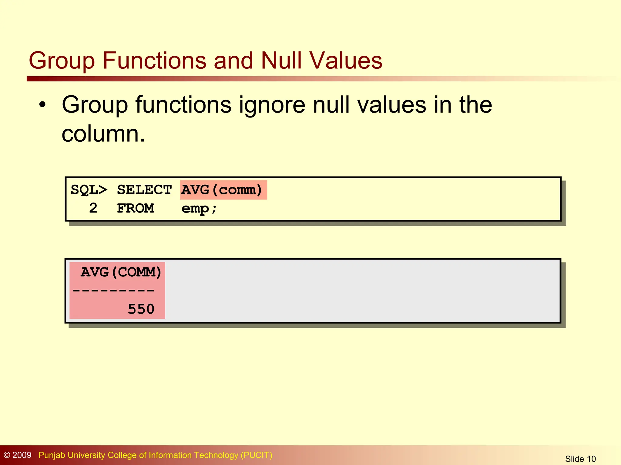Data Base Management Slides SQL with example | PPT