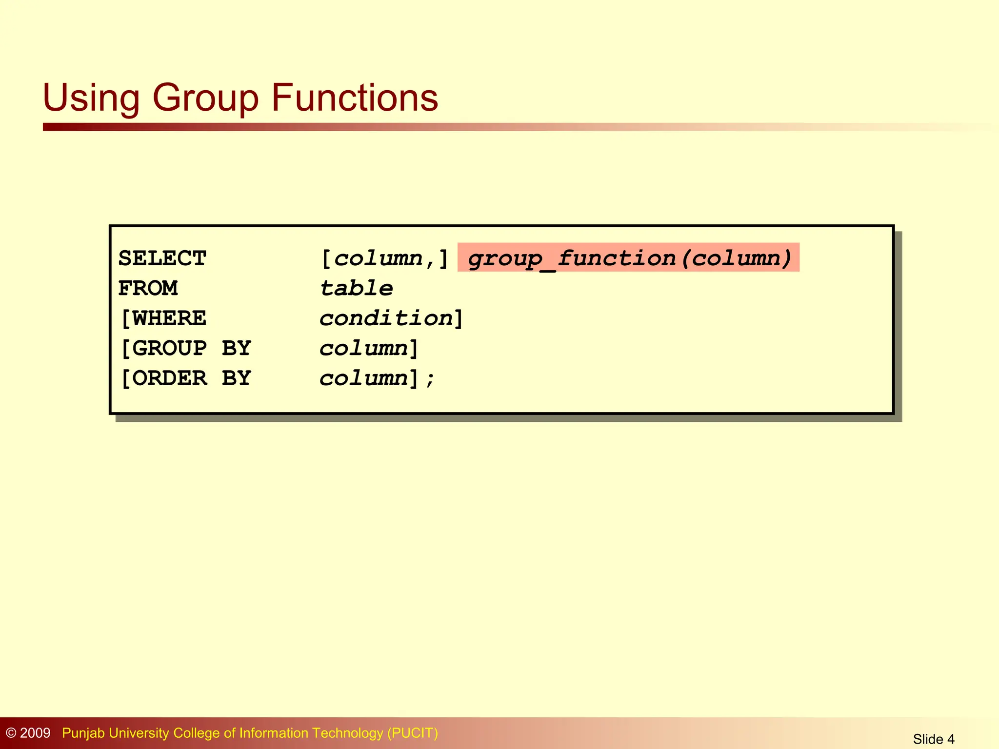 Data Base Management Slides SQL with example | PPT