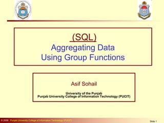 Data Base Management Slides SQL with example | PPT