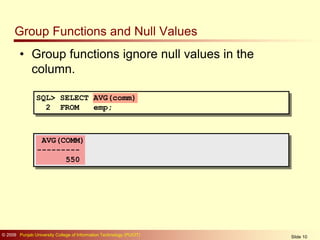Data Base Management Slides SQL with example | PPT