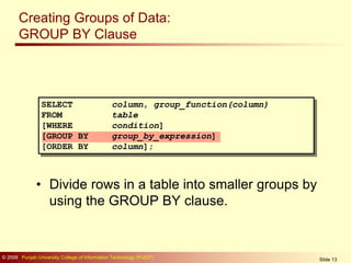 Data Base Management Slides SQL with example | PPT