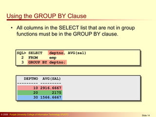 Data Base Management Slides SQL with example | PPT