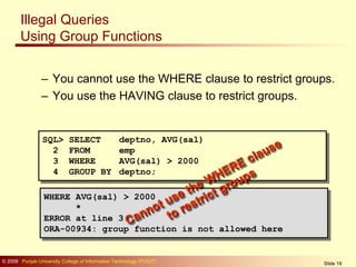 Data Base Management Slides SQL with example | PPT