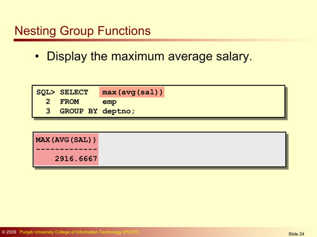 Data Base Management Slides SQL with example | PPT