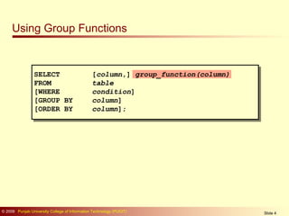Data Base Management Slides SQL with example | PPT