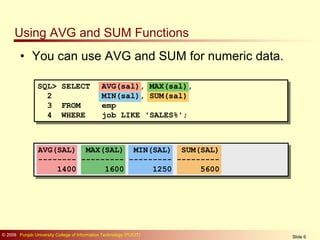 Data Base Management Slides SQL with example | PPT