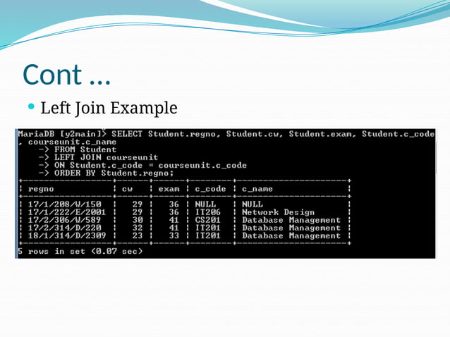 SQl data base management and design | PPT