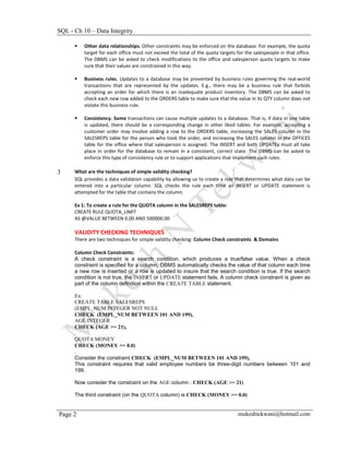 Sql ch 9 - data integrity | PDF