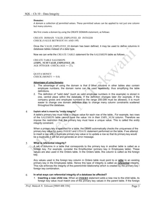 Sql ch 9 - data integrity | PDF