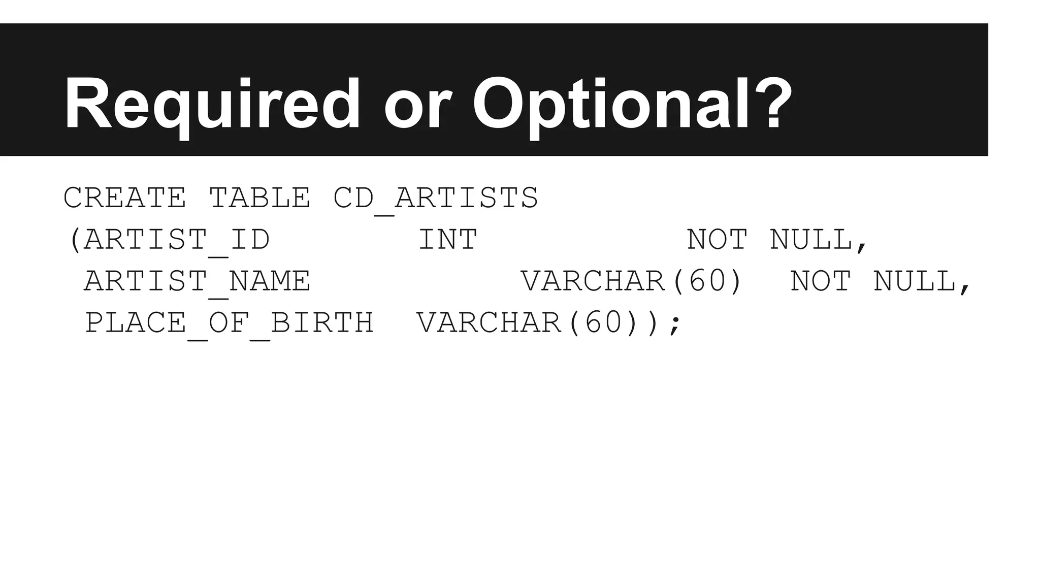 SQL: Creating and Altering Tables | PPTX