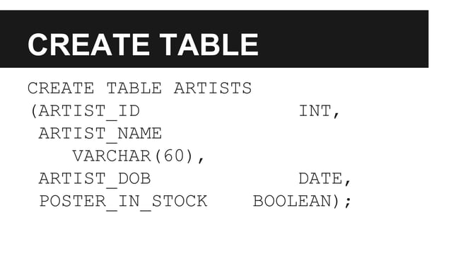 SQL: Creating and Altering Tables | PPT | Free Download SQL: Creating and Altering Tables | PPT | Free Download