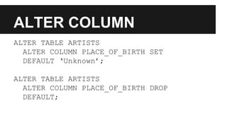 SQL: Creating and Altering Tables | PPTX