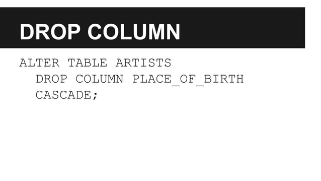 SQL: Creating and Altering Tables | PPTX