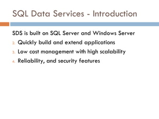 Sql Data Services | PPT