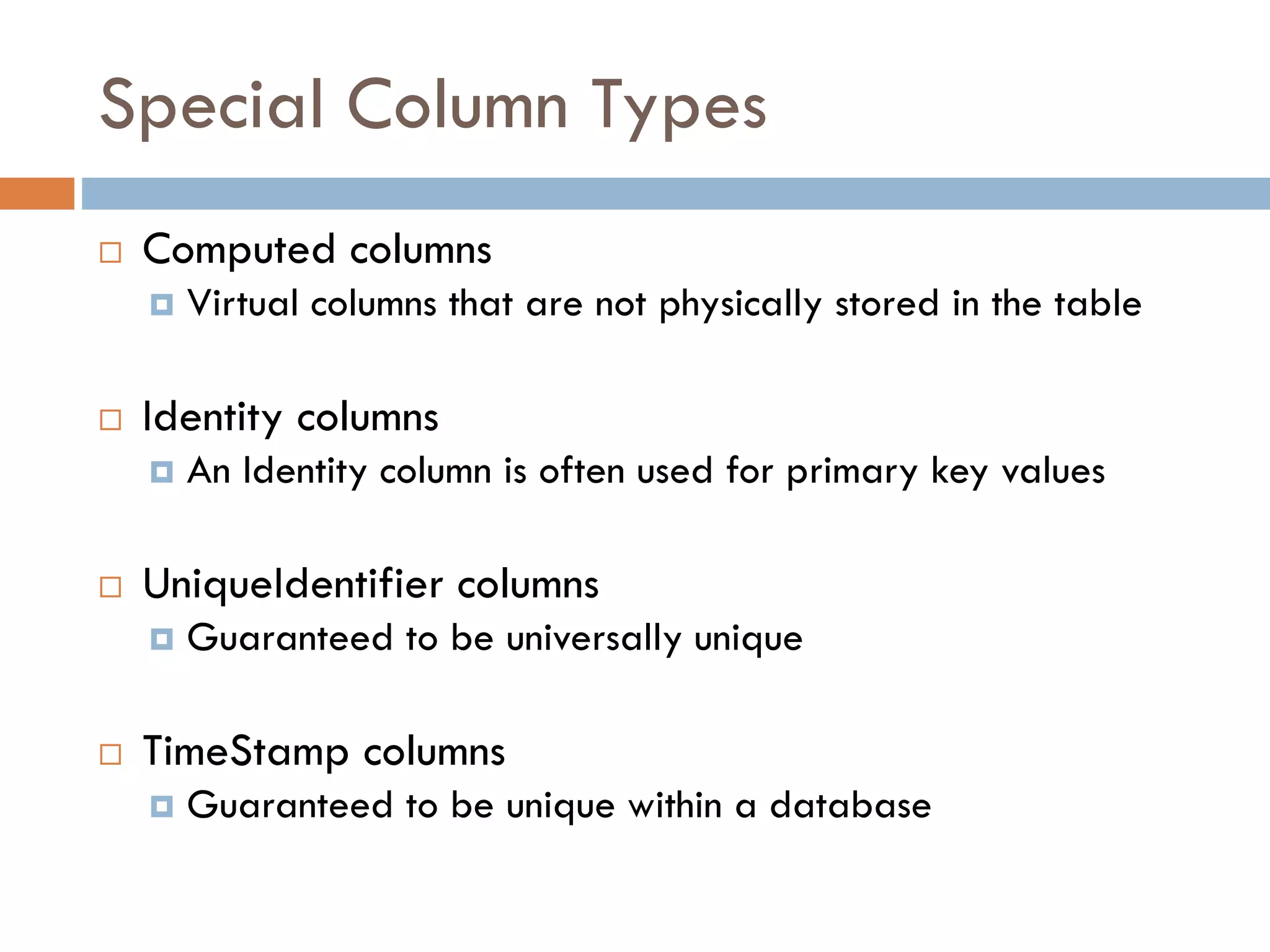 T-SQL Data Types (Quick Overview) | PPT