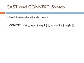 T-SQL Data Types (Quick Overview)