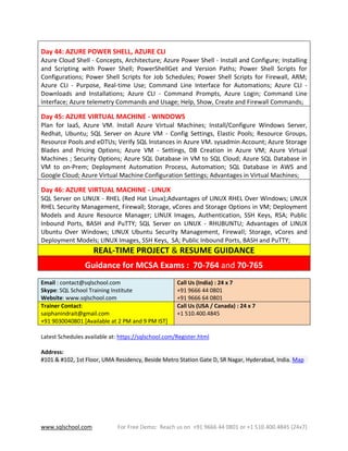 SQL DBA LIVE Online Training | PDF