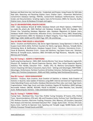 SQL DBA LIVE Online Training | PDF