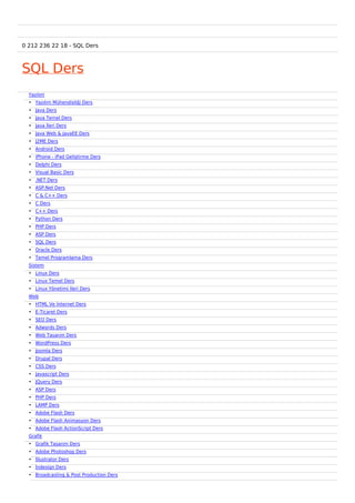 Sql ders | PDF
