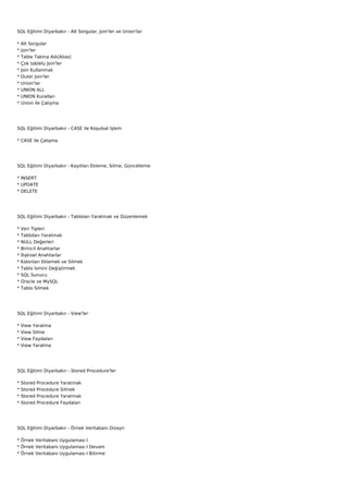 Sql egitimi-diyarbakir | PDF