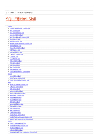 Sql egitimi-sisli | PDF