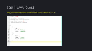 SQL Injection in JAVA | PPTX