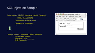 SQL Injection in JAVA | PPTX