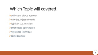 SQL injection implementation and prevention | PPTX