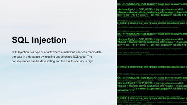 SQL Injection: Unraveling the Threats | PPTX