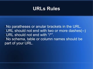 Sql injection presentation | ODP | Databases | Computer Software and Applications