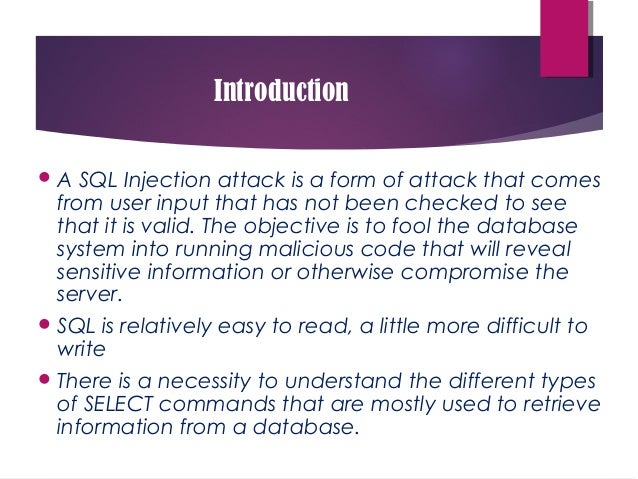 Sql injections