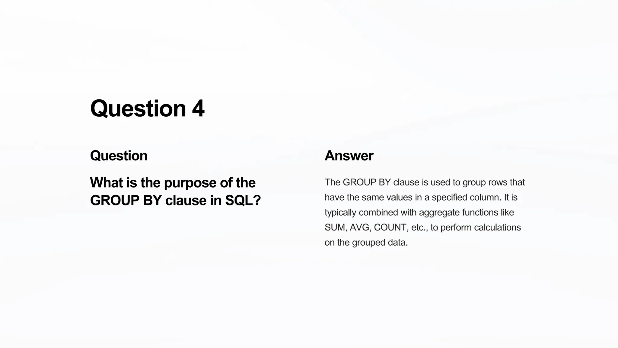 SQL Interview Questions and Answers for Business Analyst | PPTX