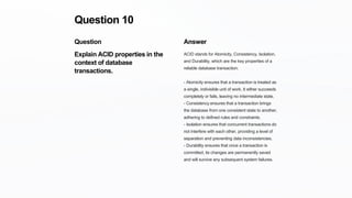 SQL Interview Questions and Answers for Business Analyst | PPTX