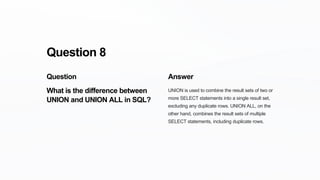 SQL Interview Questions and Answers for Business Analyst | PPTX