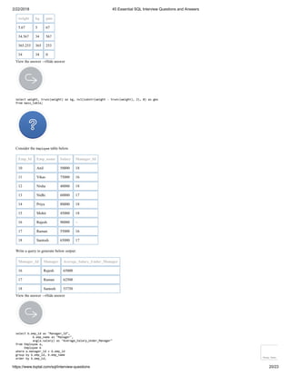 45 Essential SQL Interview Questions | PDF