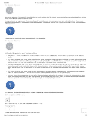 45 Essential SQL Interview Questions | PDF