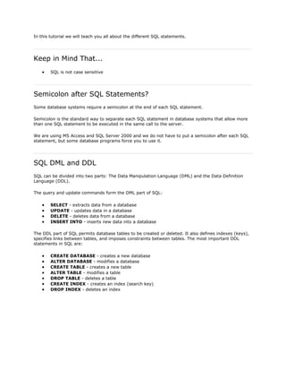 Sql intro | DOCX | Databases | Computer Software and Applications