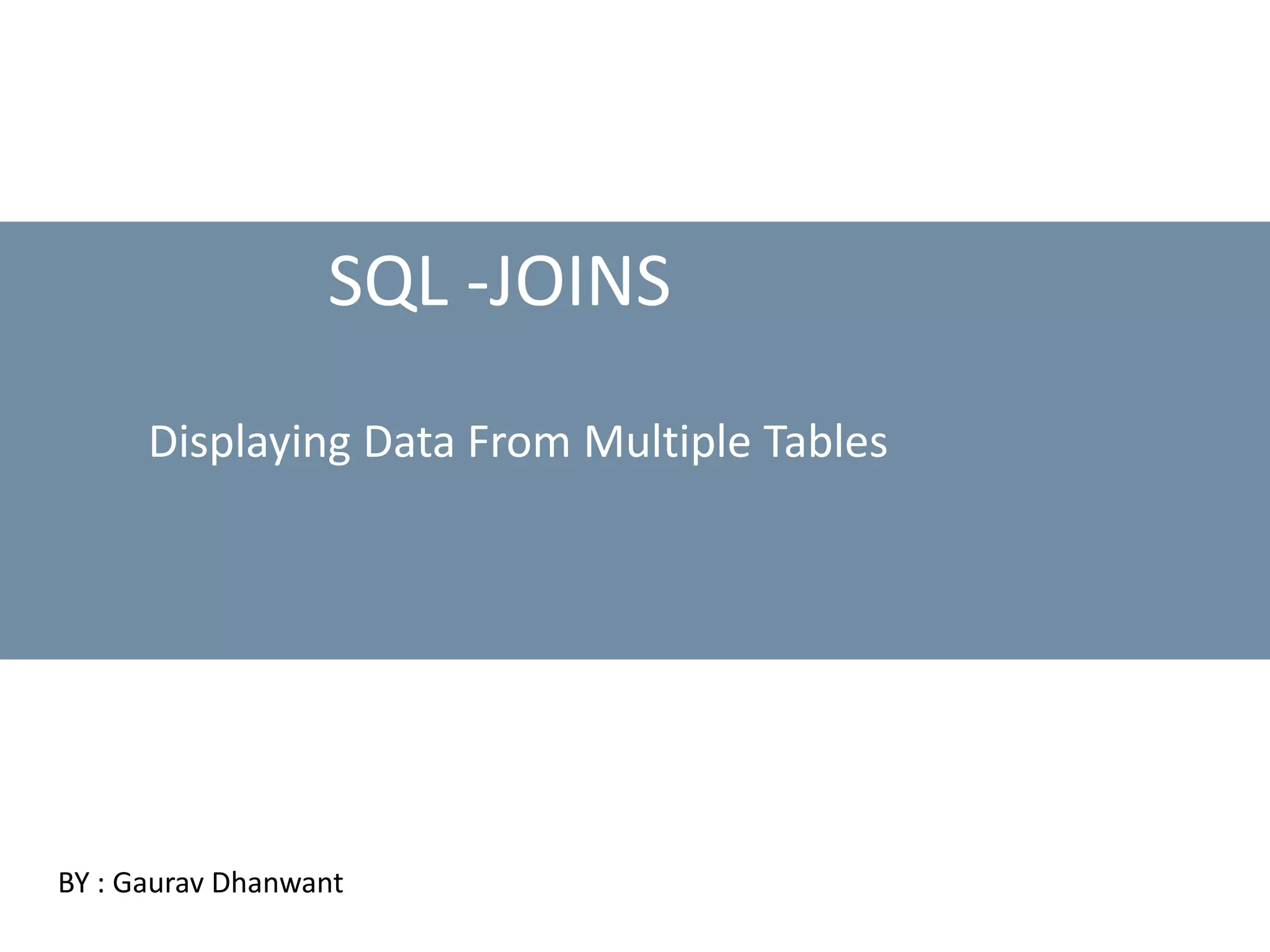 Sql joins | PPTX