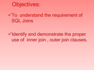 SQL JOINS- Reena P V | PPTX
