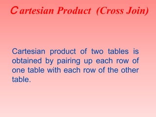 SQL JOINS- Reena P V | PPTX