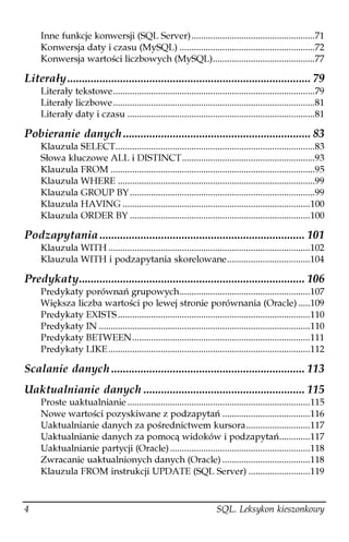 SQL. Leksykon kieszonkowy | PDF