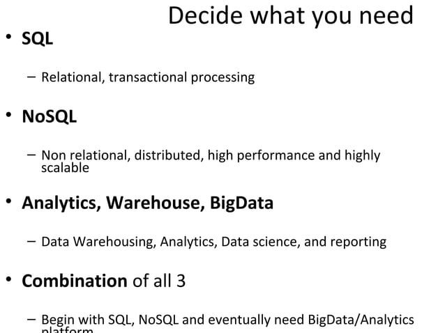 SQL, NoSQL, BigData in Data Architecture | PPT SQL, NoSQL, BigData in Data Architecture | PPT