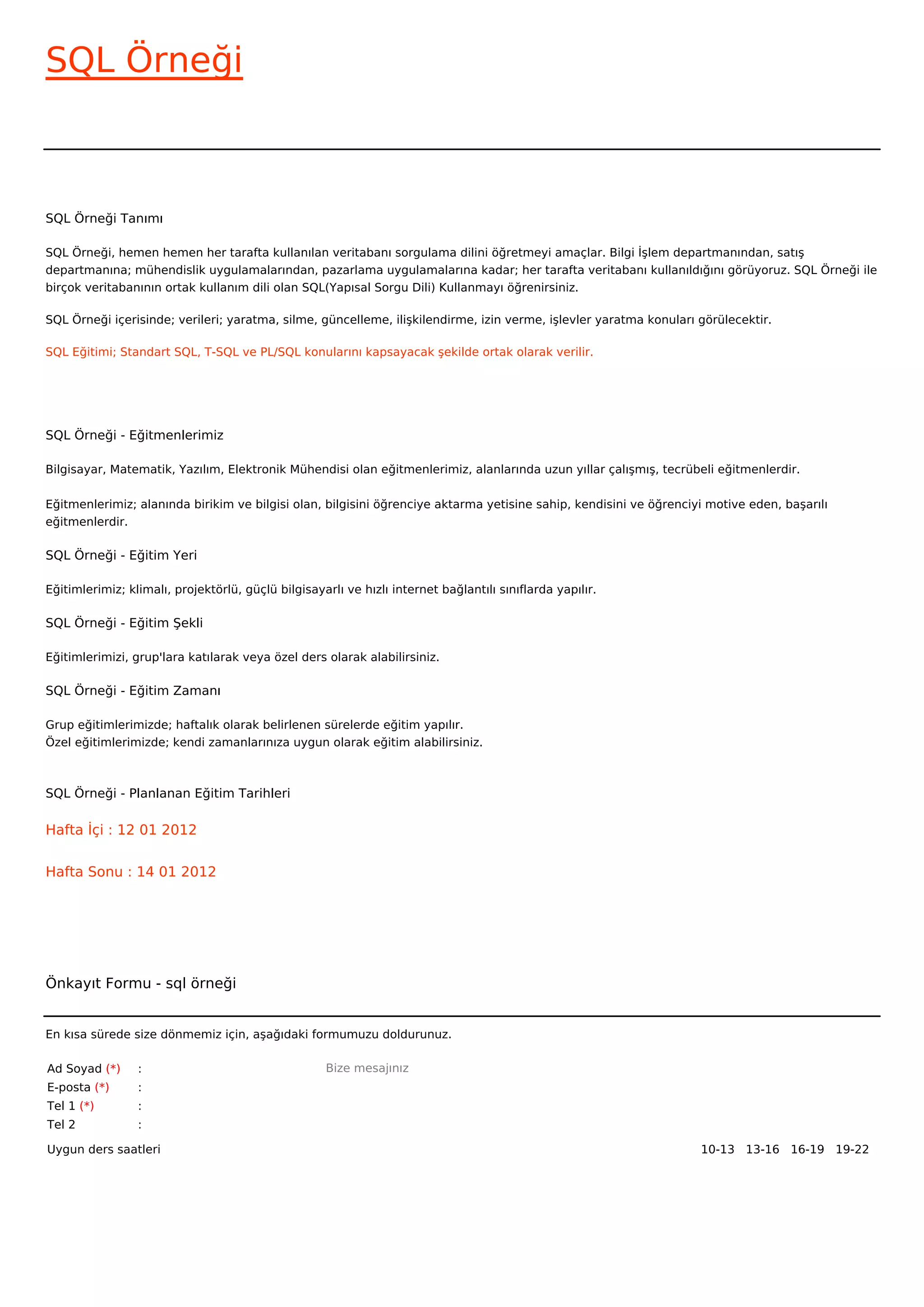 Sql ornegi | PDF