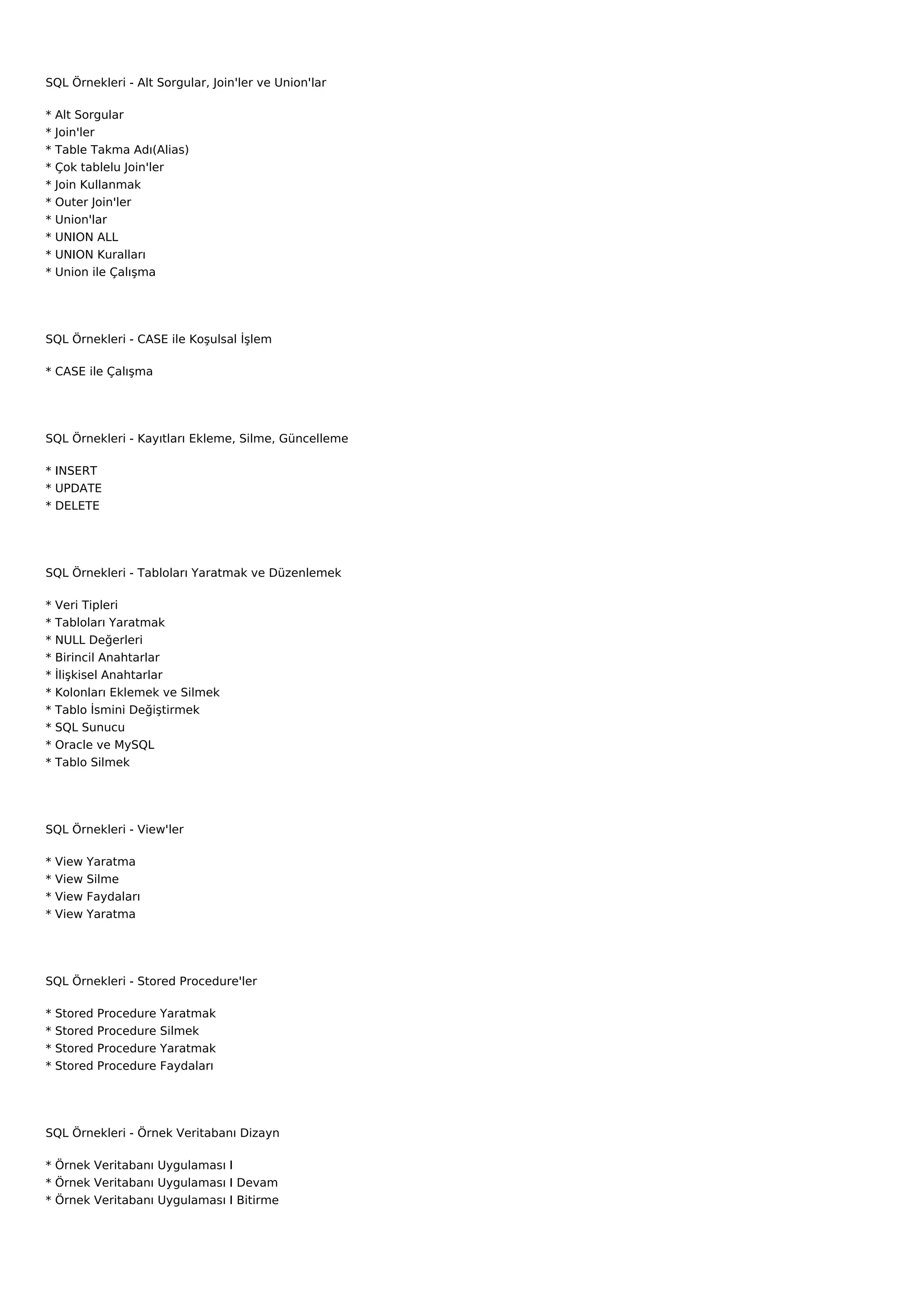 Sql ornekleri | PDF