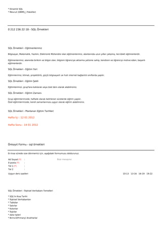 Sql ornekleri | PDF